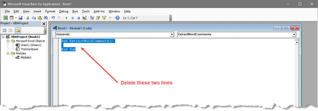 4 Vba Editor Delete Default Code Carsten Knoch Essays Ideas